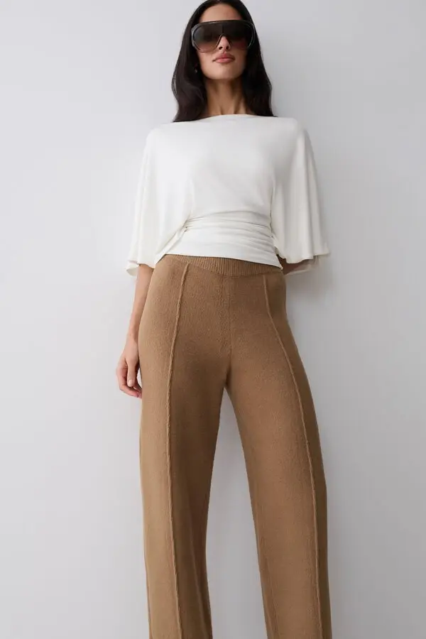 Meshki Brittany Pleat Front Knit Pants