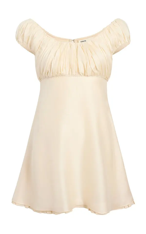 Khaite Jessa Short-sleeve Mini Dress - Ivory
