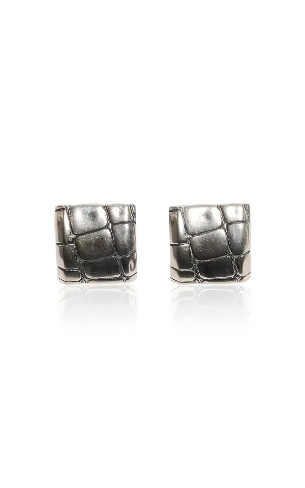 Khaite Rocco Embossed Panel Earring - Silver