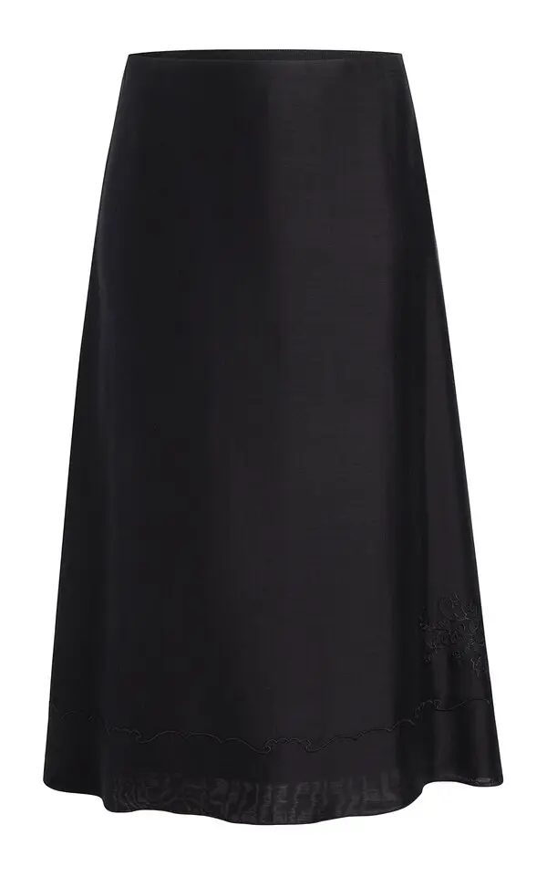 Khaite Nonia Mid-rise Midi Skirt - Black