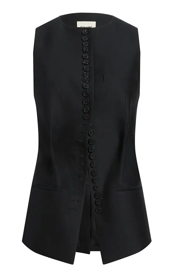 Khaite Tilder Sleeveless Wool-silk Top