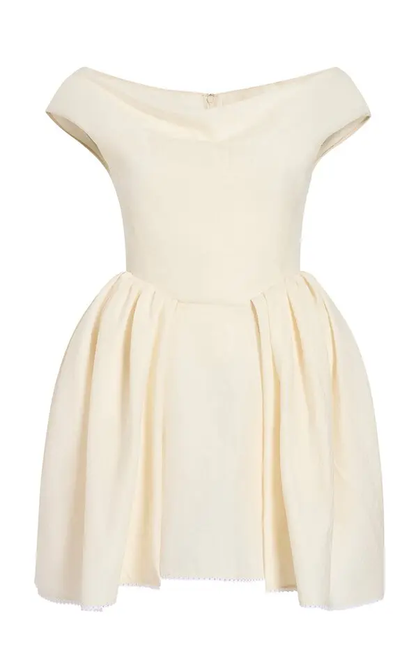 Khaite Louette Off-the-shoulder Silk-cotton Mini Dress