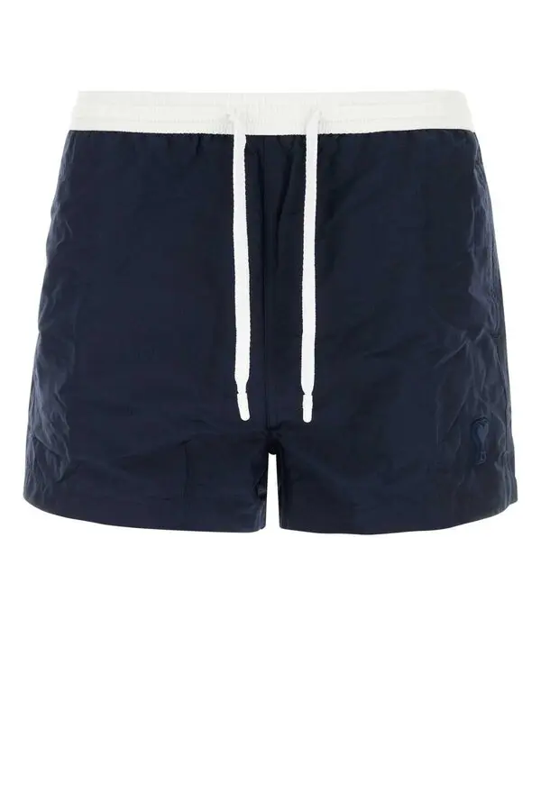 AMI Paris Polyester Swim Shorts With Lined Construction - Blue