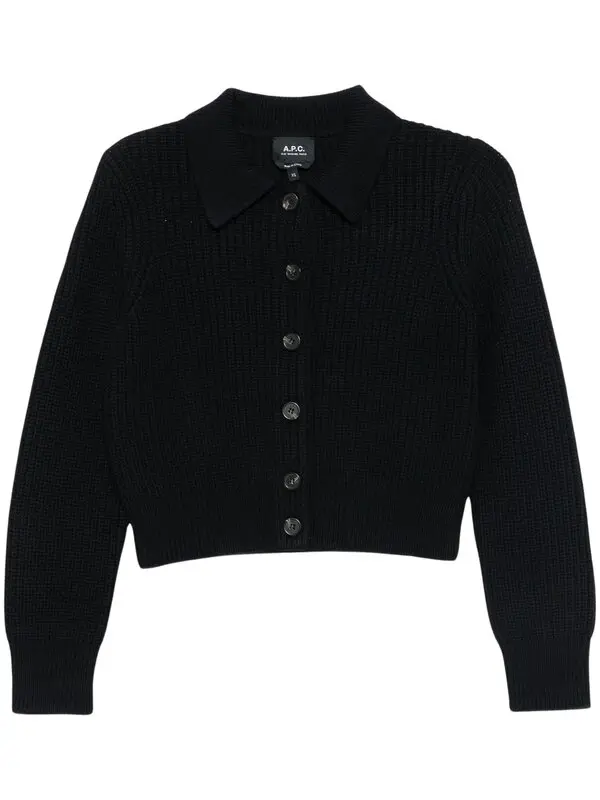 A.p.c. A-line Virgin Wool Sweater Mini Dress - Navy