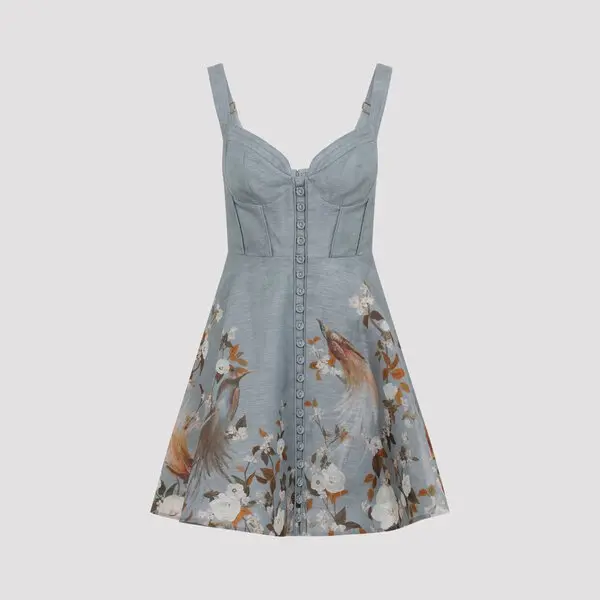 Zimmermann Cording-trim Linen-silk Mini Dress