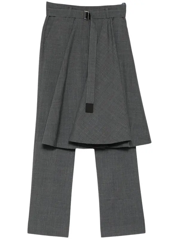 Sacai Layered Wrap Front Trousers - Grey