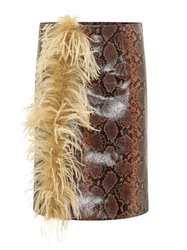 DES_PHEMMES Slit Midi Skirt With Draped Detail