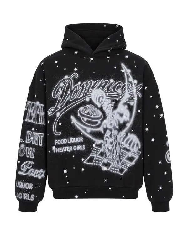 PDF Graphic Print Pullover Hoodie - Gr03b