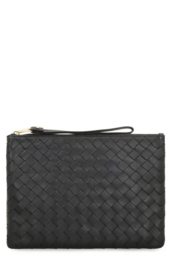 Bottega Veneta Intrecciato Mini Leather Flat Pouch Handbag
