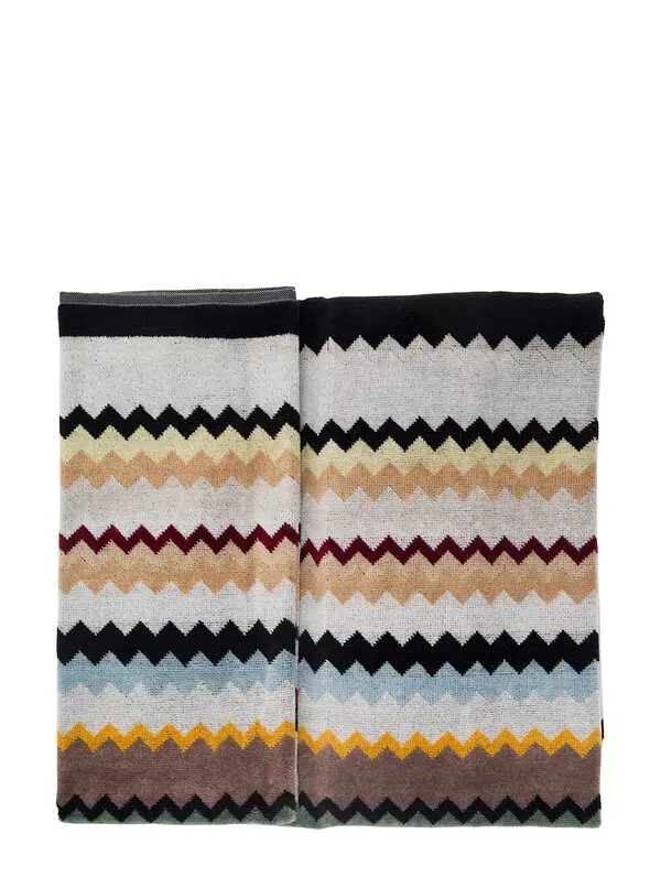 Missoni Mini Towels Set Of 2 In 100% Cotton - Multicolor