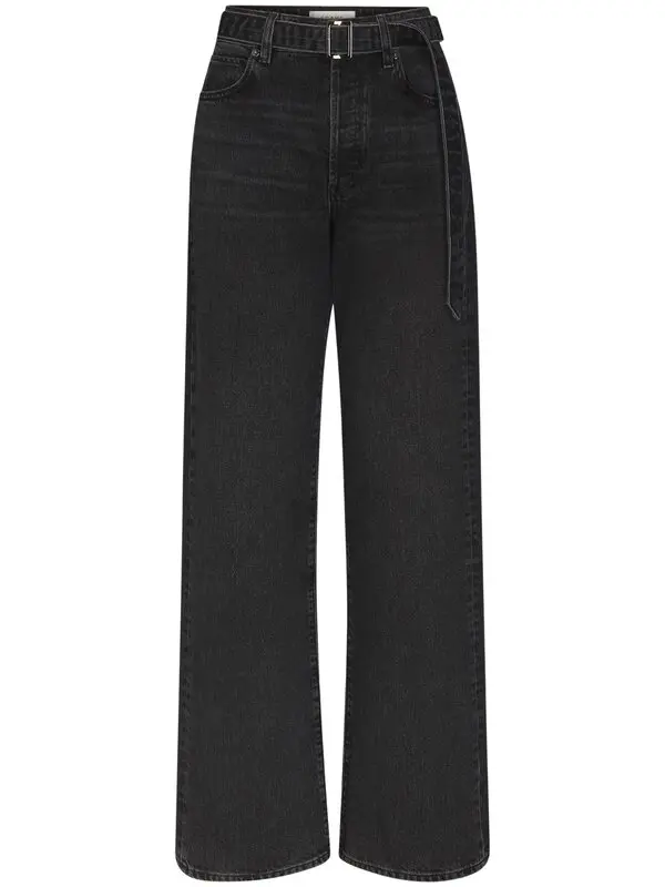 FRAME The Reboot Crop High-waist Kick-flare Mini Jeans - Grey