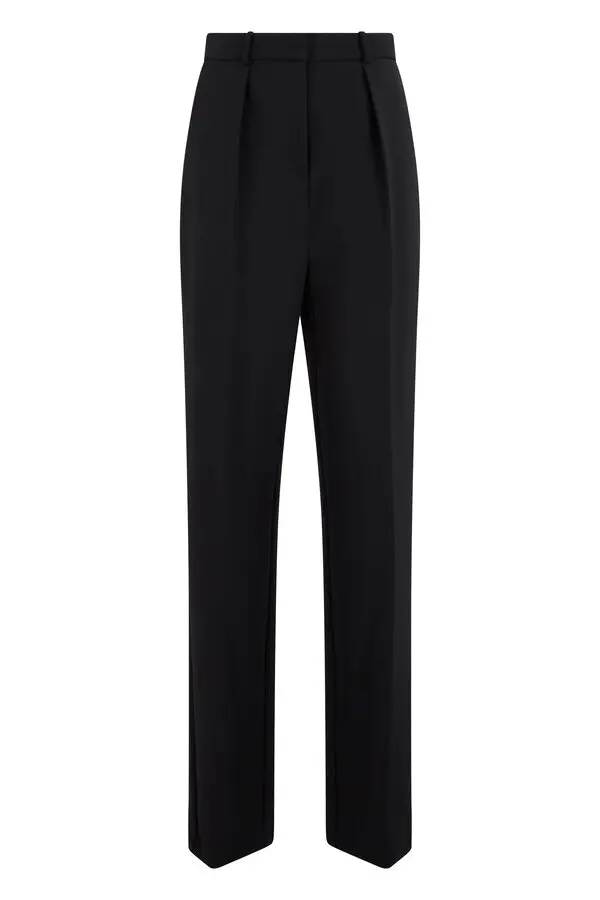 Elisabetta Franchi Straight-cut High-waist Trousers With Front Pleats
