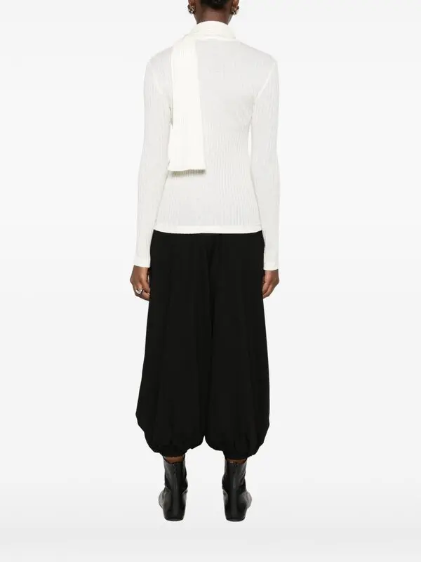 TOTEME Ribbed Bow Blouse - Multicolor