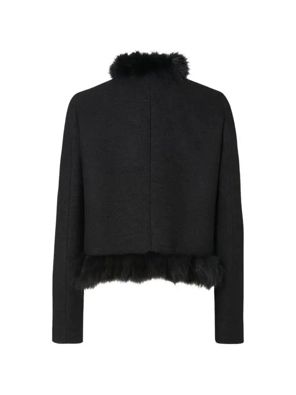 Fendi Shearling Trim Wool Jacket - Multicolor