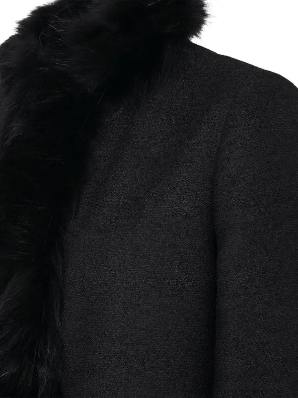 Fendi Shearling Trim Wool Jacket - Multicolor