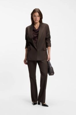 BOSS Regular-fit Jacket In Two-tone Virgin Wool