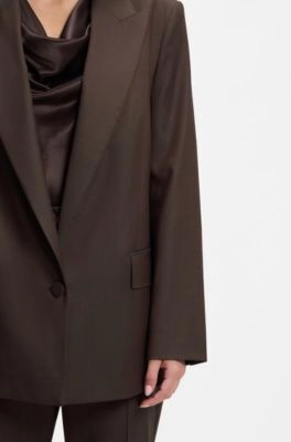 BOSS Regular-fit Jacket In Two-tone Virgin Wool