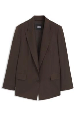 BOSS Regular-fit Jacket In Two-tone Virgin Wool