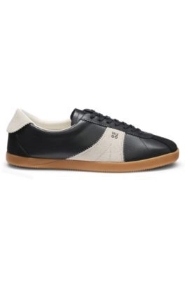 Hugo Leather Sneakers With Suede And Zigzag Details