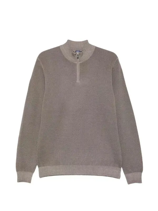 Fedeli Quarter-zip Knitted Sweater