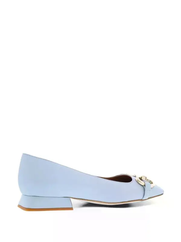 PARIS PUNK Chain-link Leather Ballet Flats