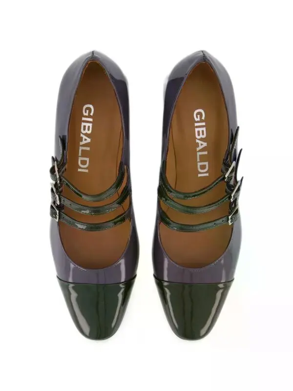 GIBALDI Martina Triple-strap Patent-leather Pumps