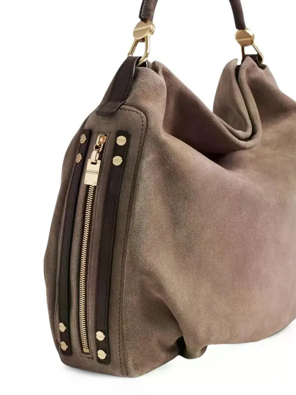 Borbonese Medium Bice Suede Shoulder Bag - Brown