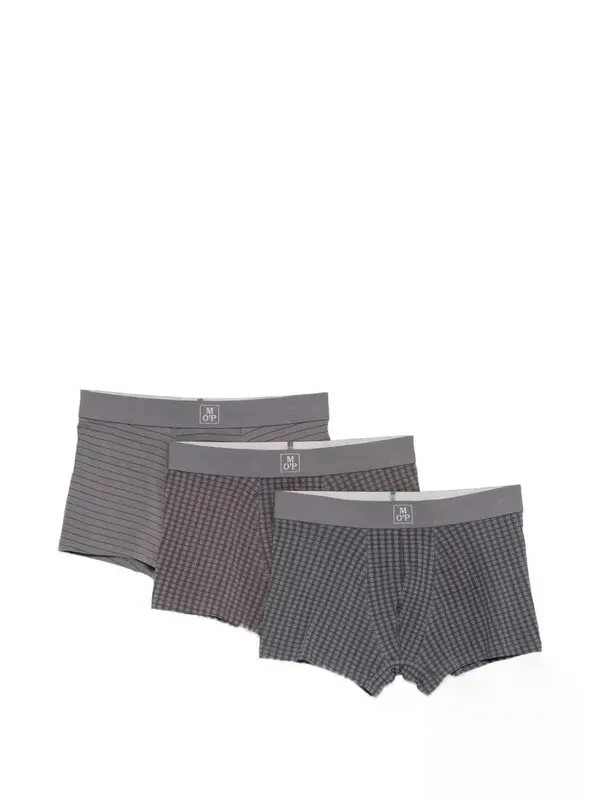 Marc O'polo Check-print Striped Boxers - Grey