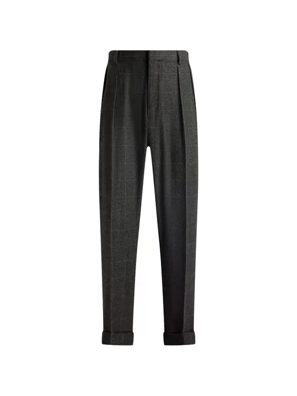 Ralph Lauren Purple Label Glenn Check-pattern Pleated Wool Trousers