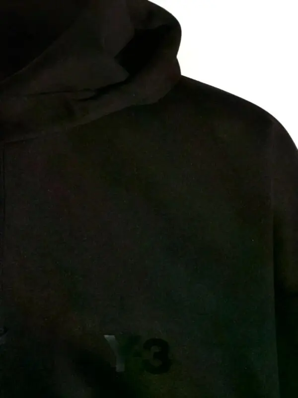 Y3 Logo-print Velvet Hoodie