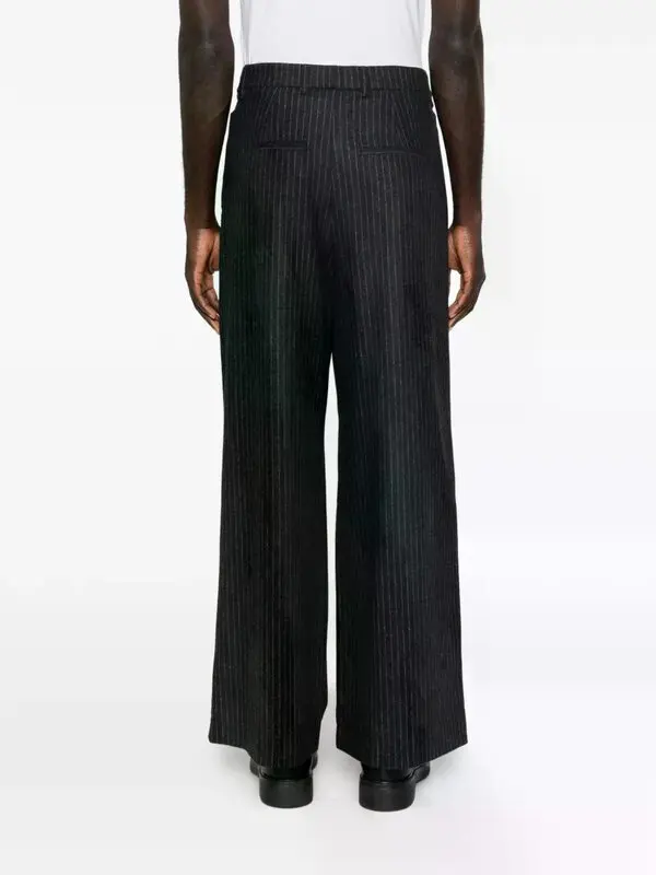ROSSI Pinstripe Wide-leg Trousers