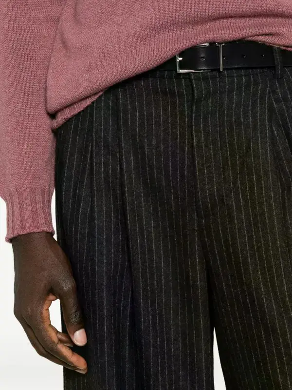 ROSSI Pinstripe Wide-leg Trousers