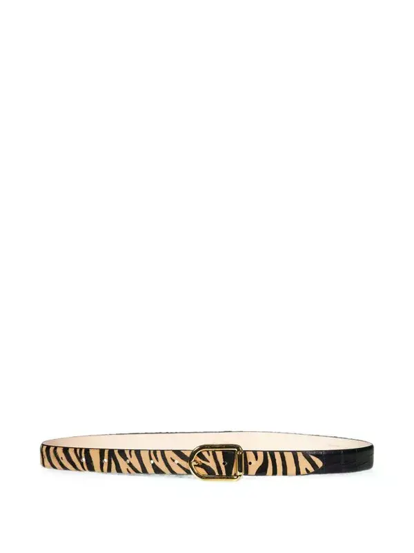 DEHANCHE Mija Zebra-print Belt - Neutrals