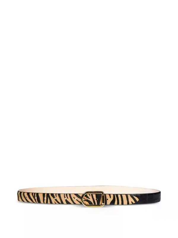 DEHANCHE Mija Zebra-print Belt - Neutrals