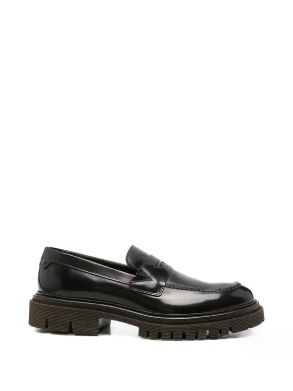 BALDININI Patent-leather Lug-sole Loafers
