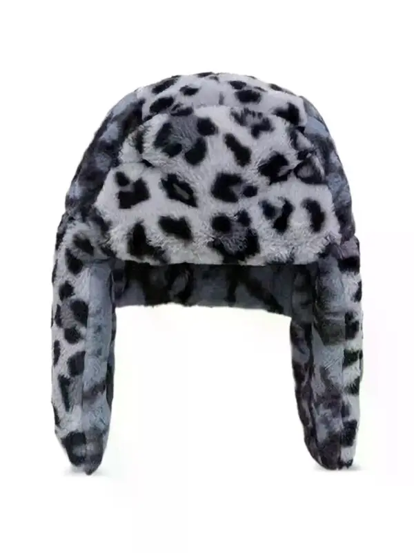 KANGOL Leopard-print Faux-fur Trapper Hat - Grey