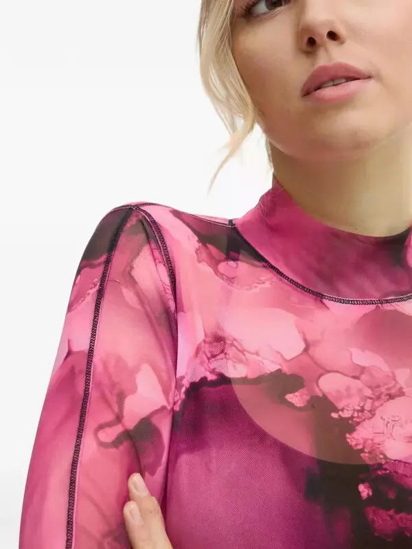 CASALL Abstract-print Long Sleeve Top