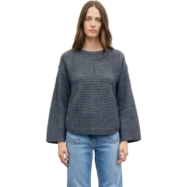 Gerard Darel Ribbed Merino Alpaca Sculpted Pullover