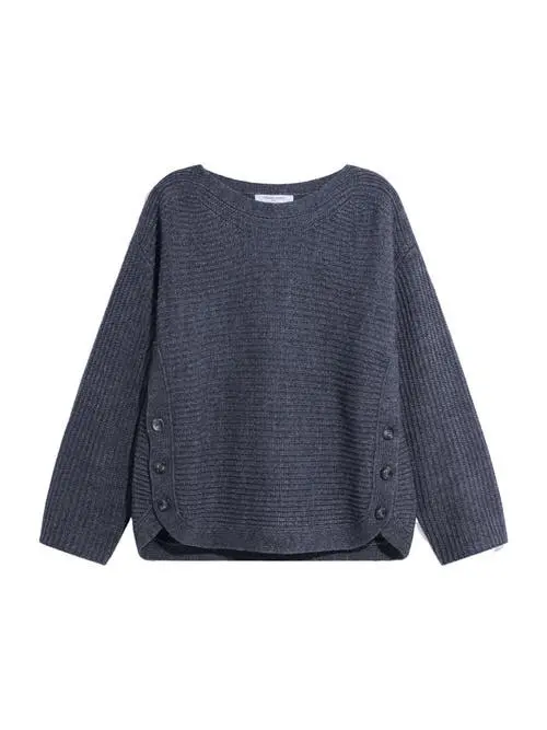 Gerard Darel Ribbed Merino Alpaca Sculpted Pullover