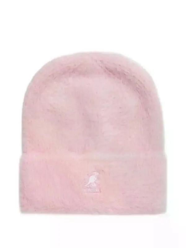 KANGOL Logo-embroidered Faux-fur Beanie Hat - Pink