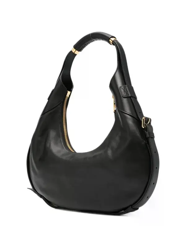 Moschino Curved Leather Shoulder Bag