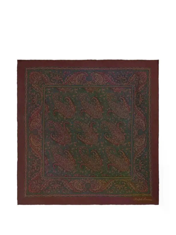 Ralph Lauren Purple Label Paisley-print Silk Pocket Square
