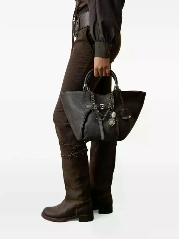 Ralph Lauren Small Chain-trim Leather Tote Bag