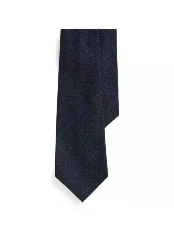 Ralph Lauren Purple Label Check Cashmere Tie - Blue