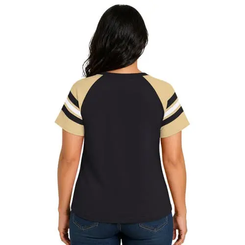 STARTER New Orleans Saints Game On Notch Neck Raglan T-shirt - Black