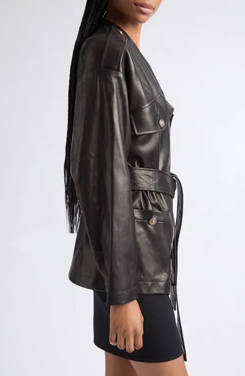Versace Floridiana Leather Jacket