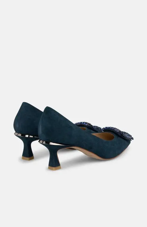 ALMA EN PENA Low Shoe With Ornament - Navy