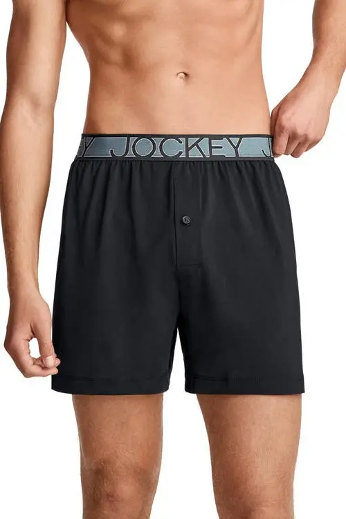 JOCKEY Active Microfiber 4.5" Boxer - Black