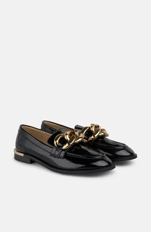 ALMA EN PENA Metallic Detail Moccasin - Black