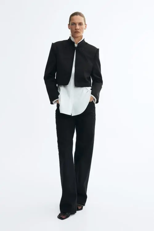 H&M Cropped Braid-detail Jacket